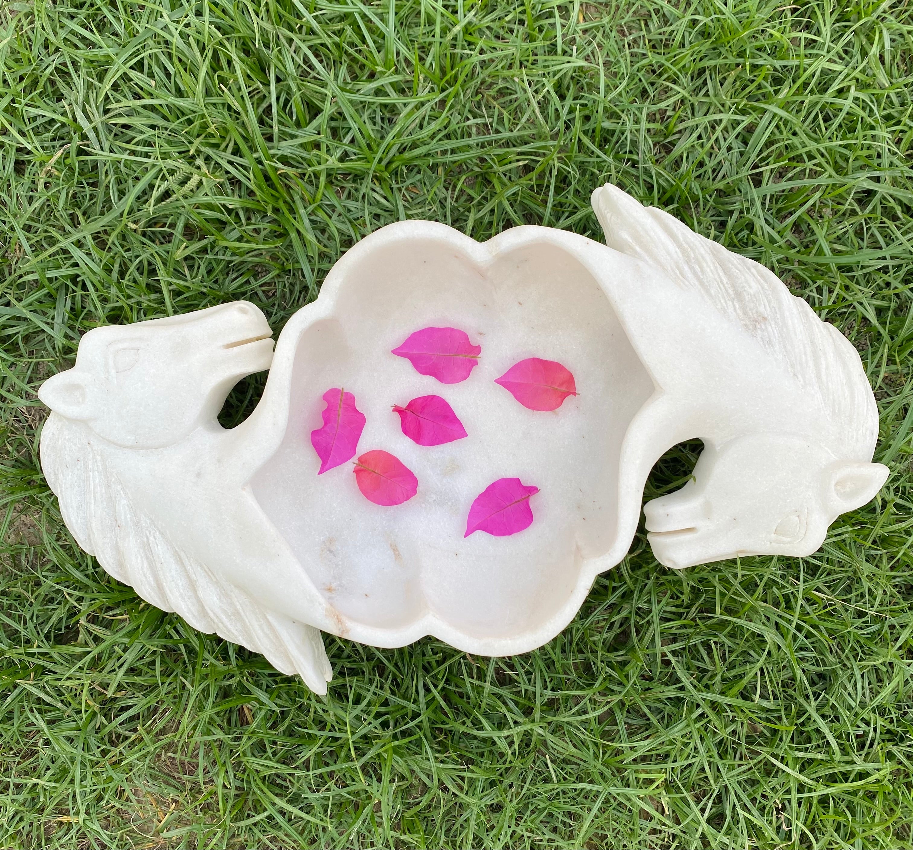 Horse shaped Marble Urli – Jeypore Souvenirs